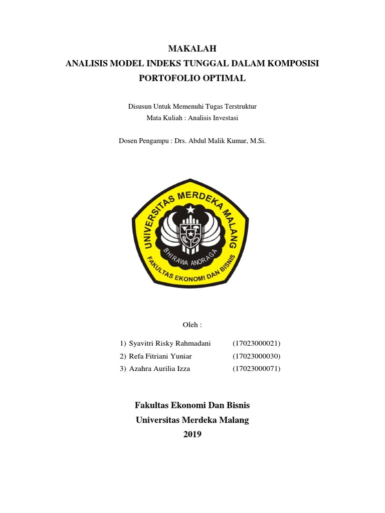 Analisis Indeks Tunggal untuk Portofolio | PDF | Bisnis