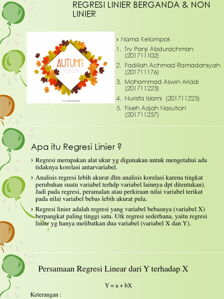 Analisis Regresi Linier dan Non Linier | PDF | Metode & Bahan Ajar
