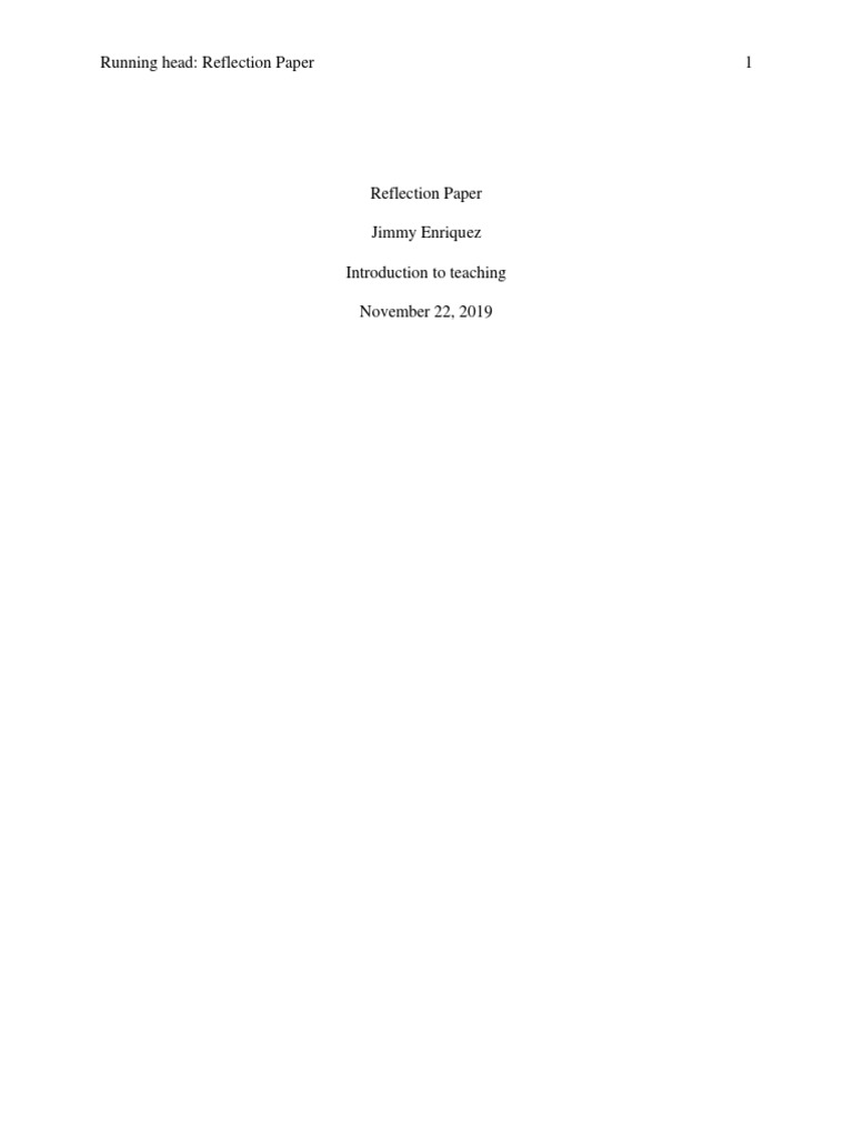 Reflection Paper With Cover Correct | PDF | Teaching | Communication