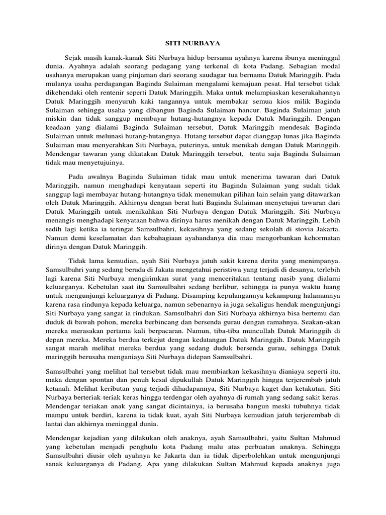 Novel Siti Nurbaya | PDF