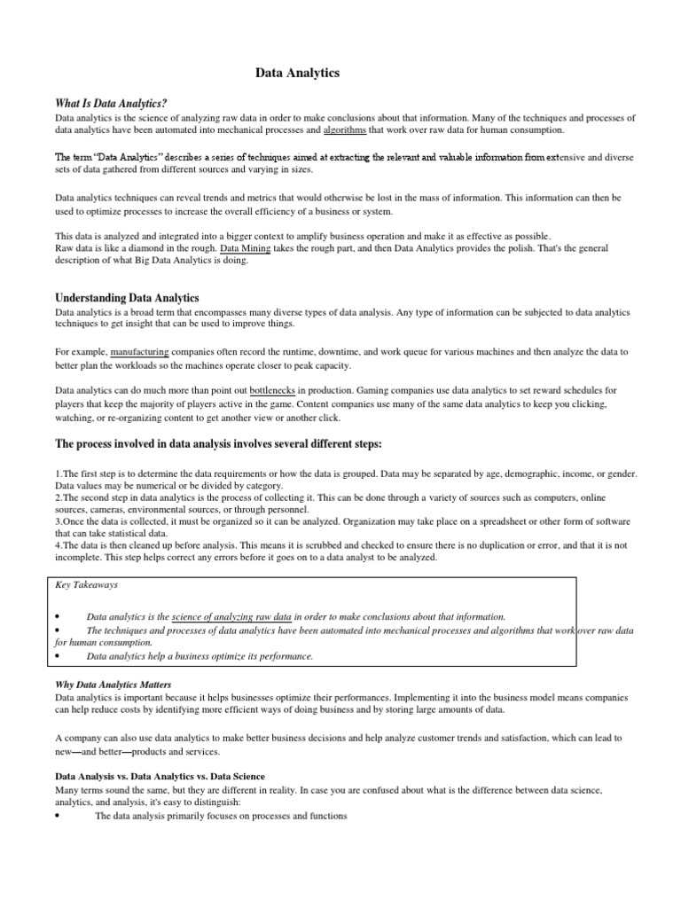 Data Analytics | PDF | Business Intelligence | Analytics