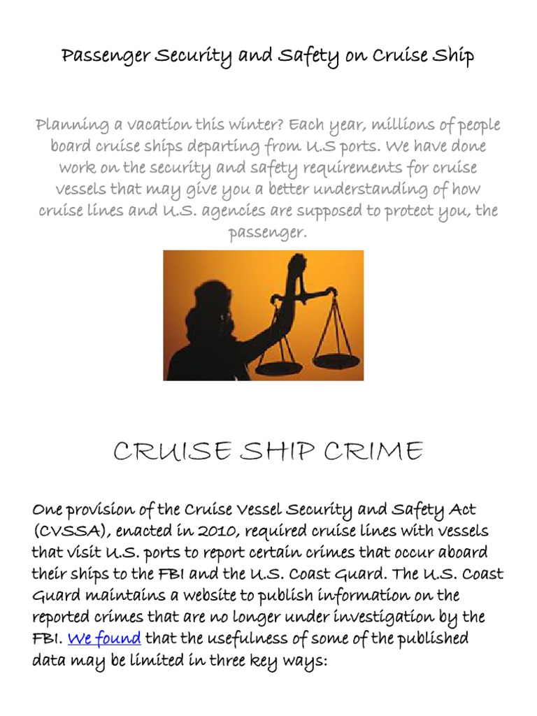 Cruise Ship Safety and Security Overview | PDF | Cruise Ship | Water ...