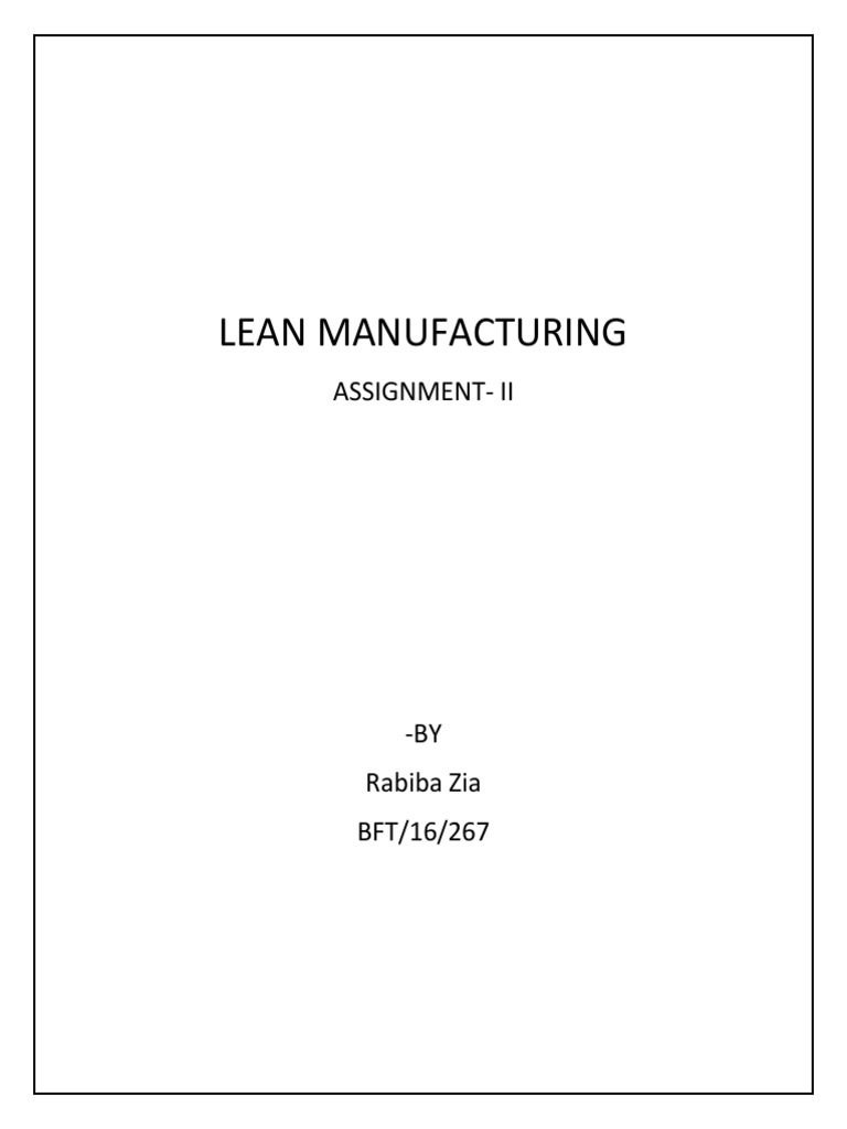Lean Manufacturing Document | PDF | Lean Manufacturing | Inventory