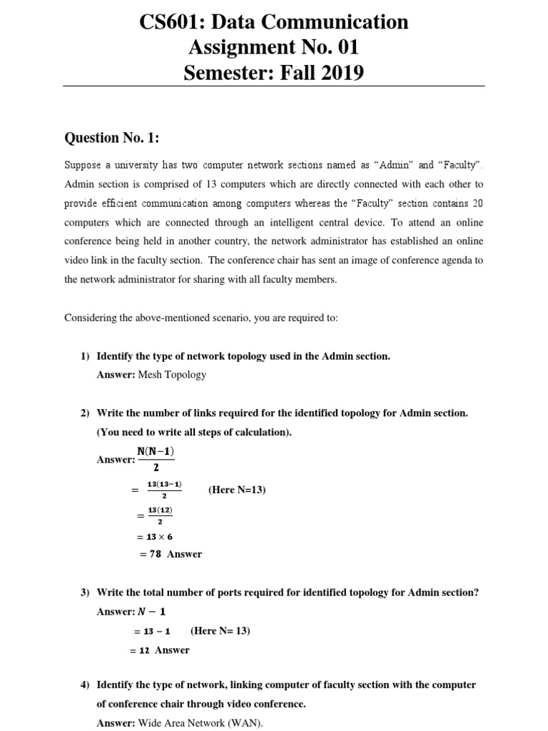 Cs 601 | PDF | Network Topology | Computer Network