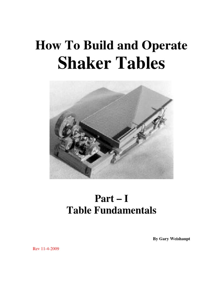 How To Build and Operate Shaker Tables | PDF | Bearing (Mechanical) | Wood