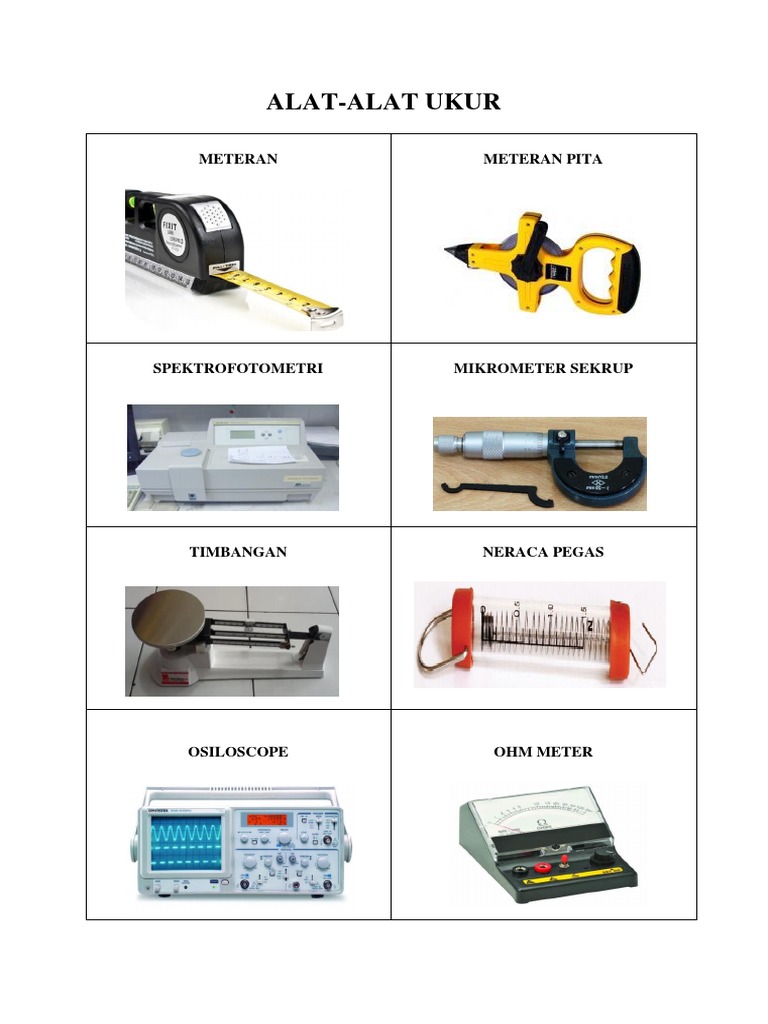 Alat Ukur: Daftar Lengkap dan Jenis | PDF | Technology & Engineering
