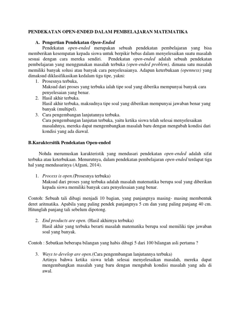 Pendekatan Open Ended | PDF