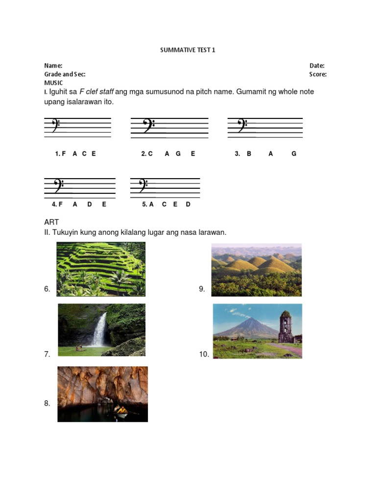 Music Summative 1 2nd Quarter | PDF