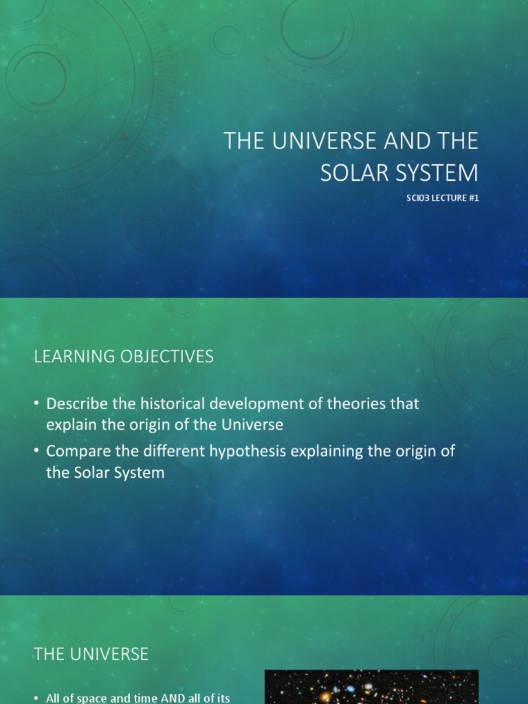 The Universe and The Solar System | PDF | Big Bang | Formation And ...
