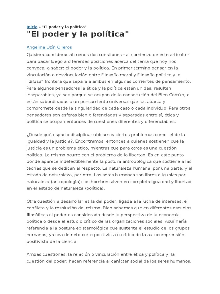 Poder Politico | PDF | Antropología | Igualitarismo