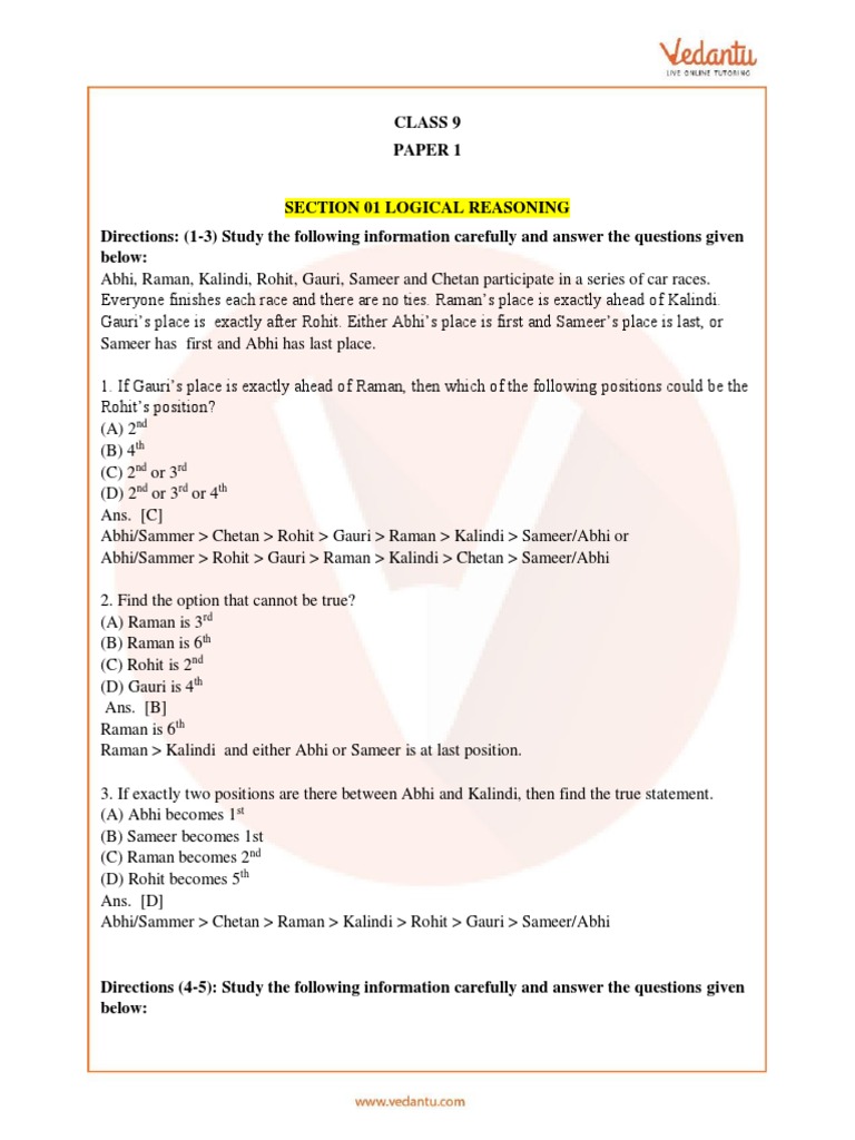 Imo Maths Olympiad Sample Question Paper 1 Class 9 | PDF | Circle | Area