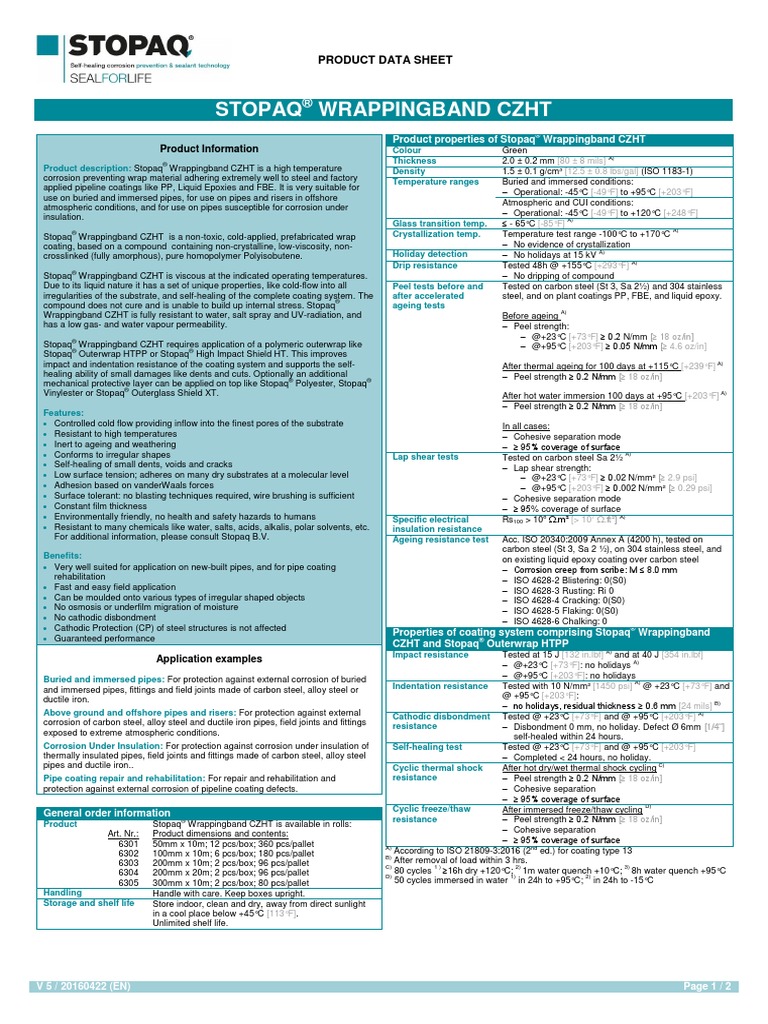 PDS Stopaq Wrapping Band | PDF | Corrosion | Carbon