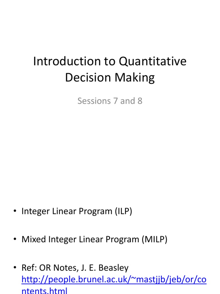 Ilp and Milp | PDF | Linear Programming | Vegetable Oil