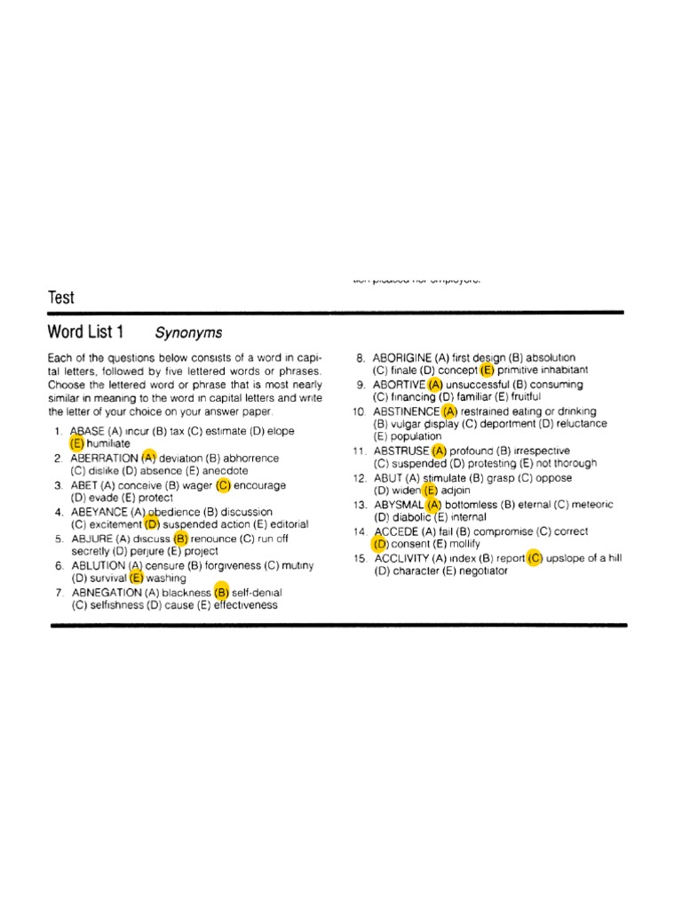 Gre Vocabulary | PDF