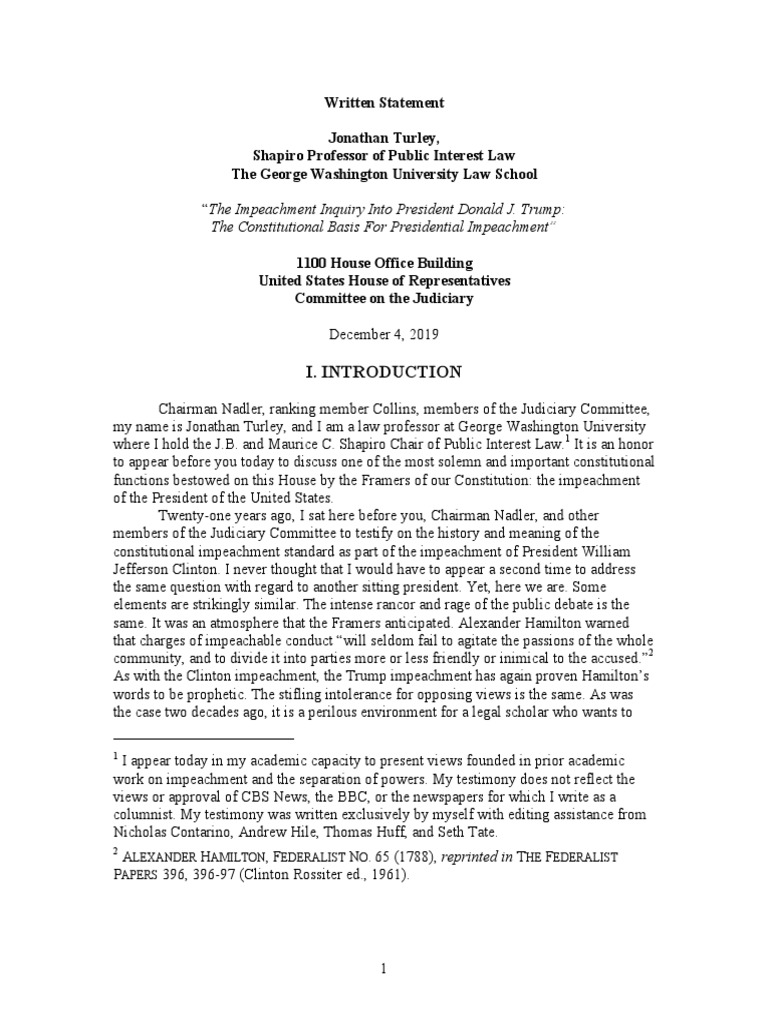 Professor Jonathan Turley | PDF | Article Two Of The United States ...