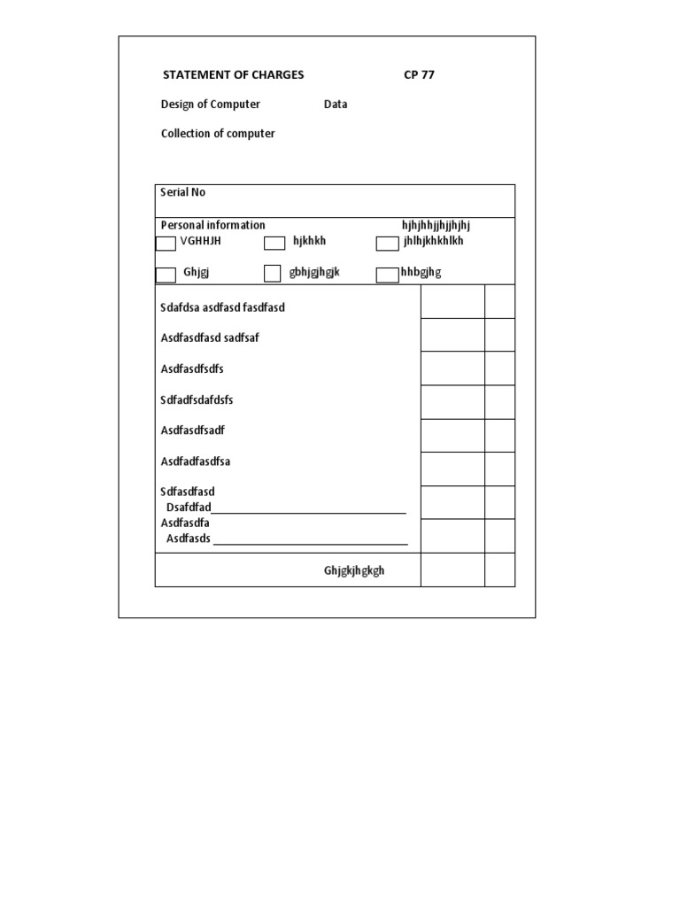 Statement of Charges CP 77 | PDF