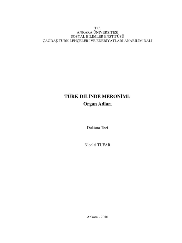Türk Dilinde Meronimi | PDF