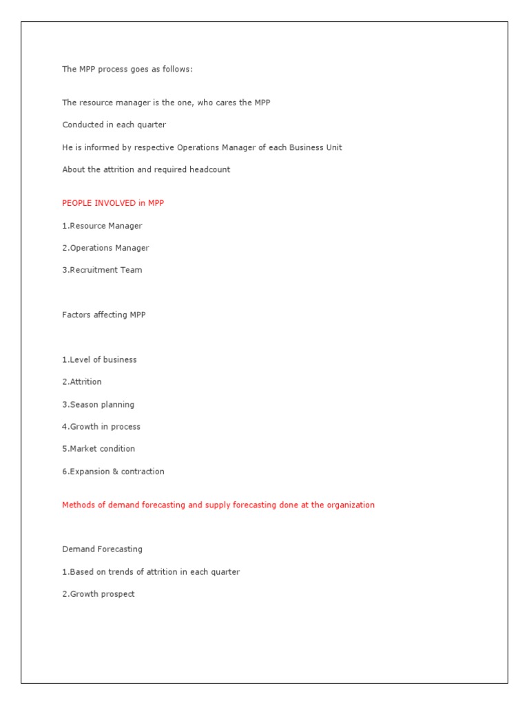 MPP Process and Factors | PDF | Human Resources | Human Resource Management