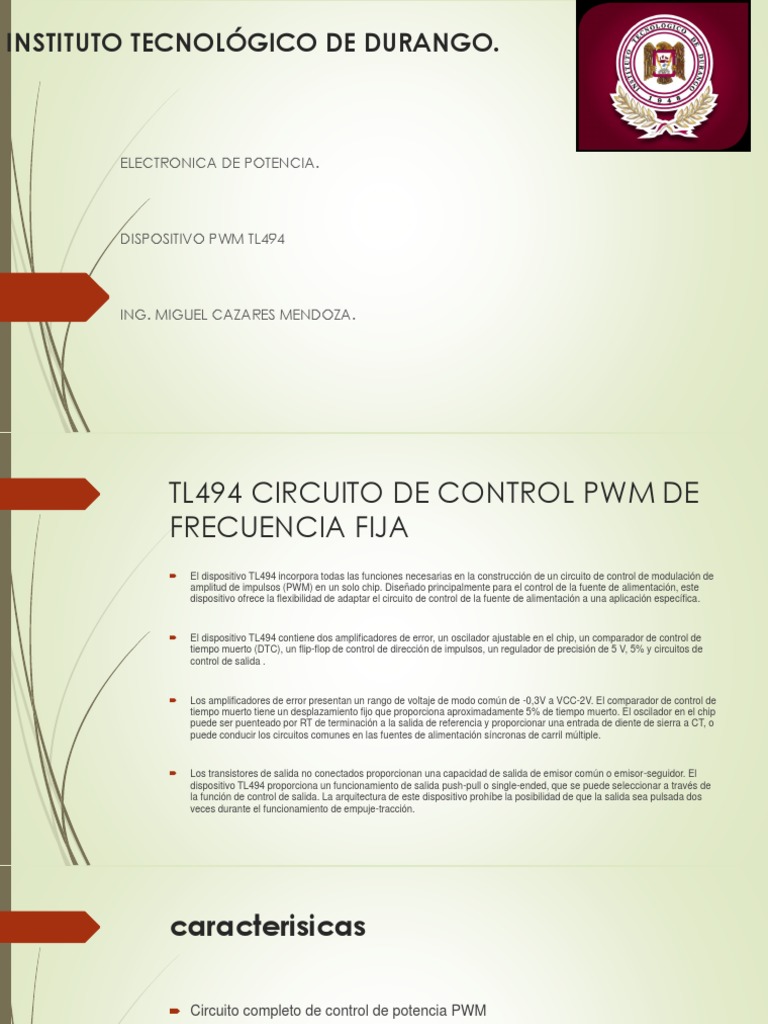 Dispositivo PWM tl494 | PDF | Fuente de alimentación | Transistor