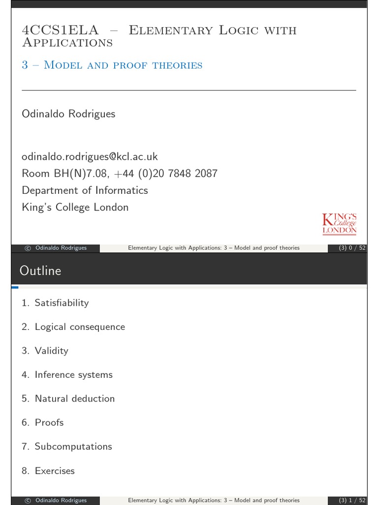 Model and Proof Theories | PDF | Logical Consequence | Argument