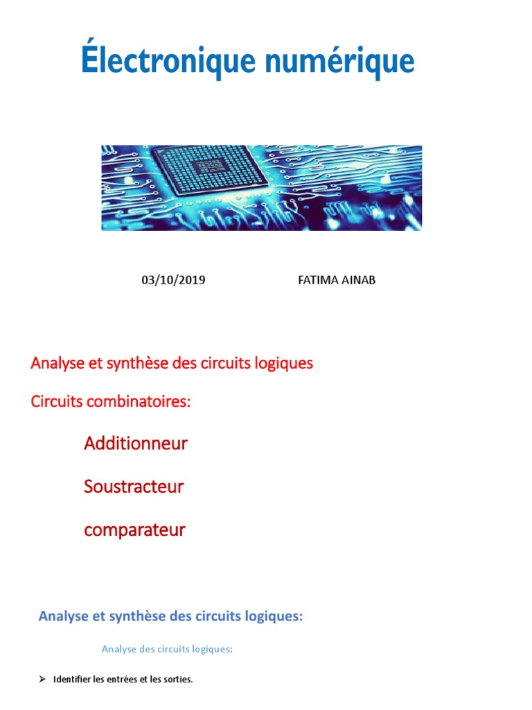 Electro Num | PDF | Fonction logique | Logique