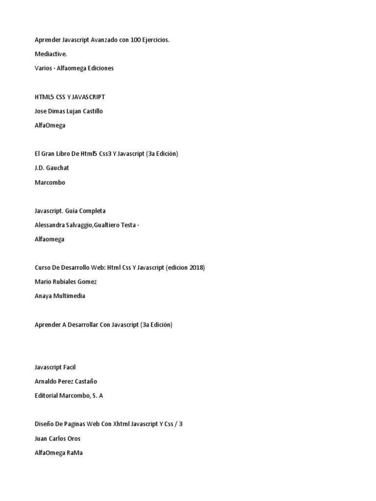 Libros de JavaScript | PDF