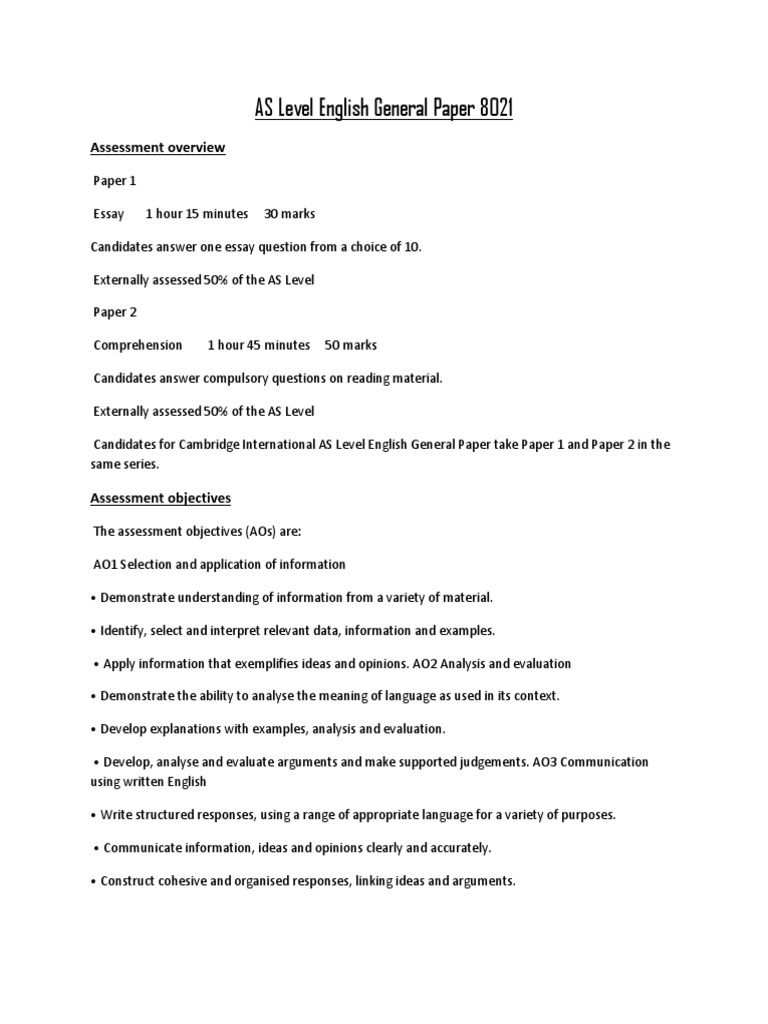 As Level English General Paper 8021 | PDF | Art