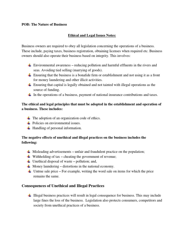 Consequences of Unethical Business Practices | PDF