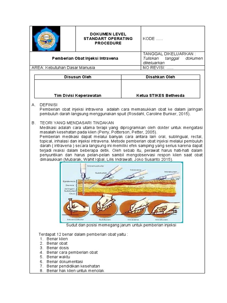 Prosedur Injeksi Intravena Obat | PDF | Pengembangan Diri