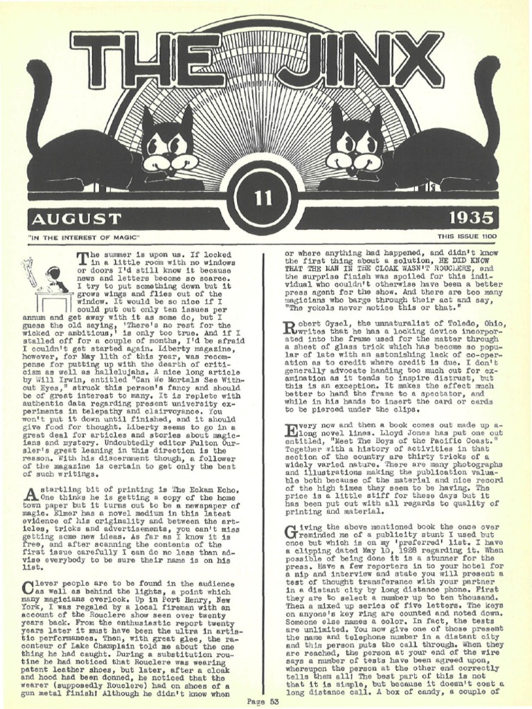 The Jinx Issue 011 | PDF | Playing Cards