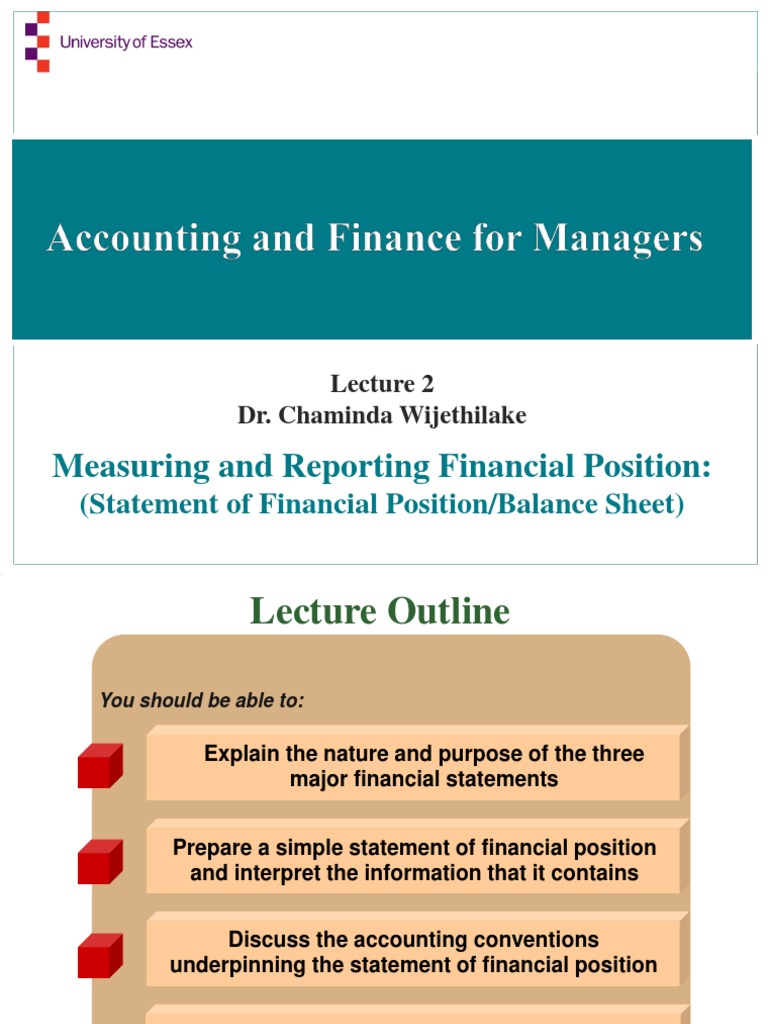 Week 1 Fundamentals And The Statement Of Financial Position The