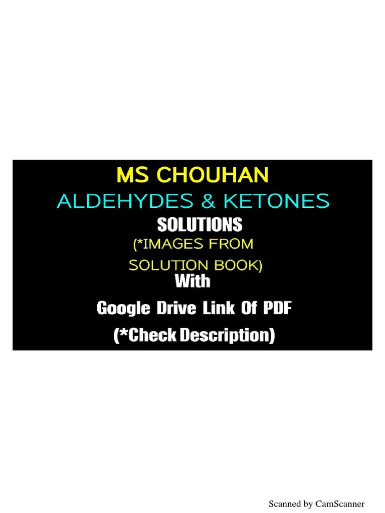 MS Chouhan Aldehydes & Ketones SOLUTIONS PDF | PDF