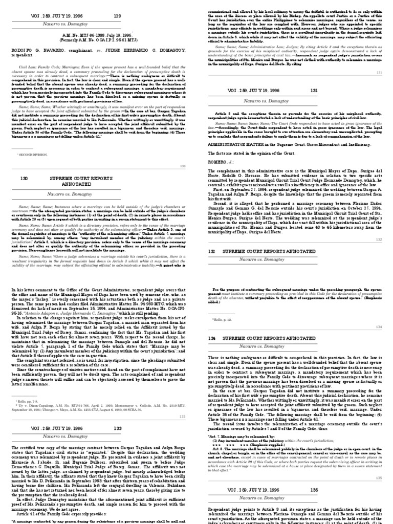 Family Code Cases | PDF | Marriage | Marriage License