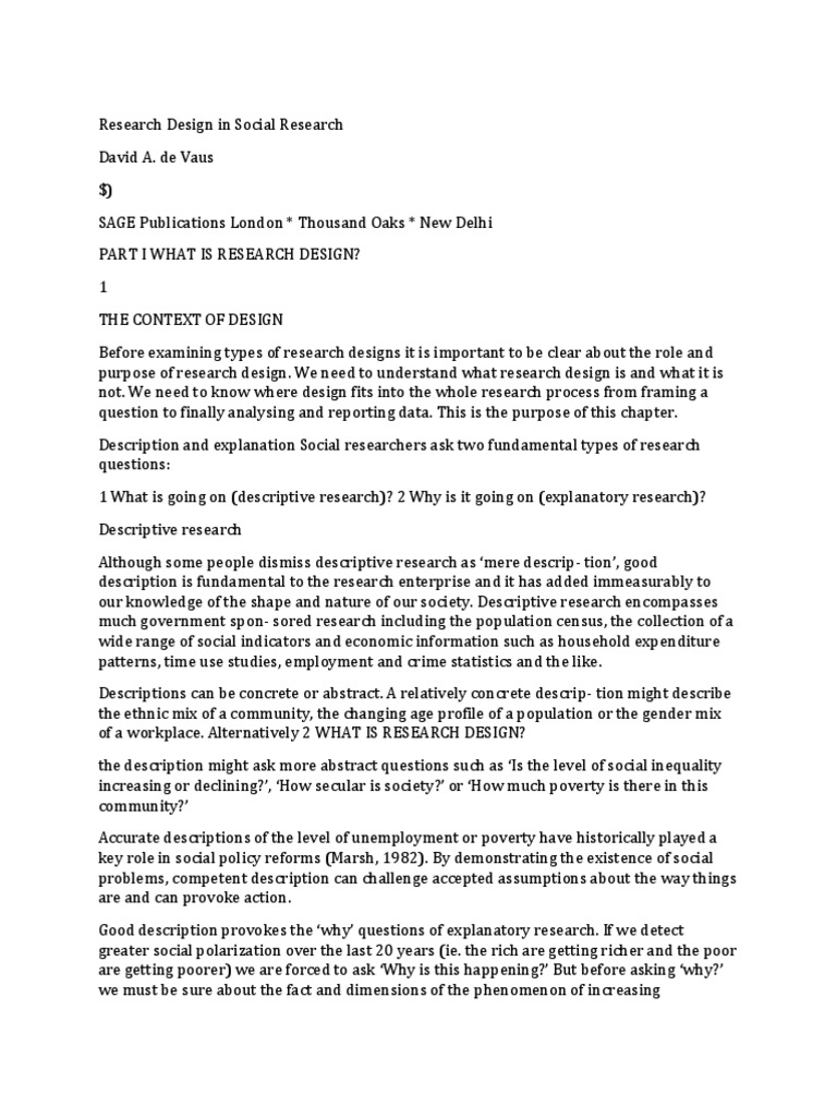 de Vaus Chapters 1 and 2 | PDF | Causality | Quantitative Research