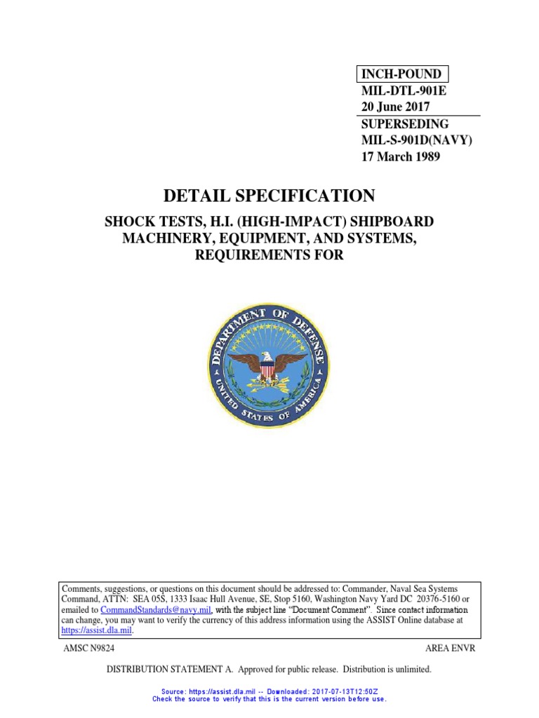 Mil DTL 901e | PDF | Submarines | Ships