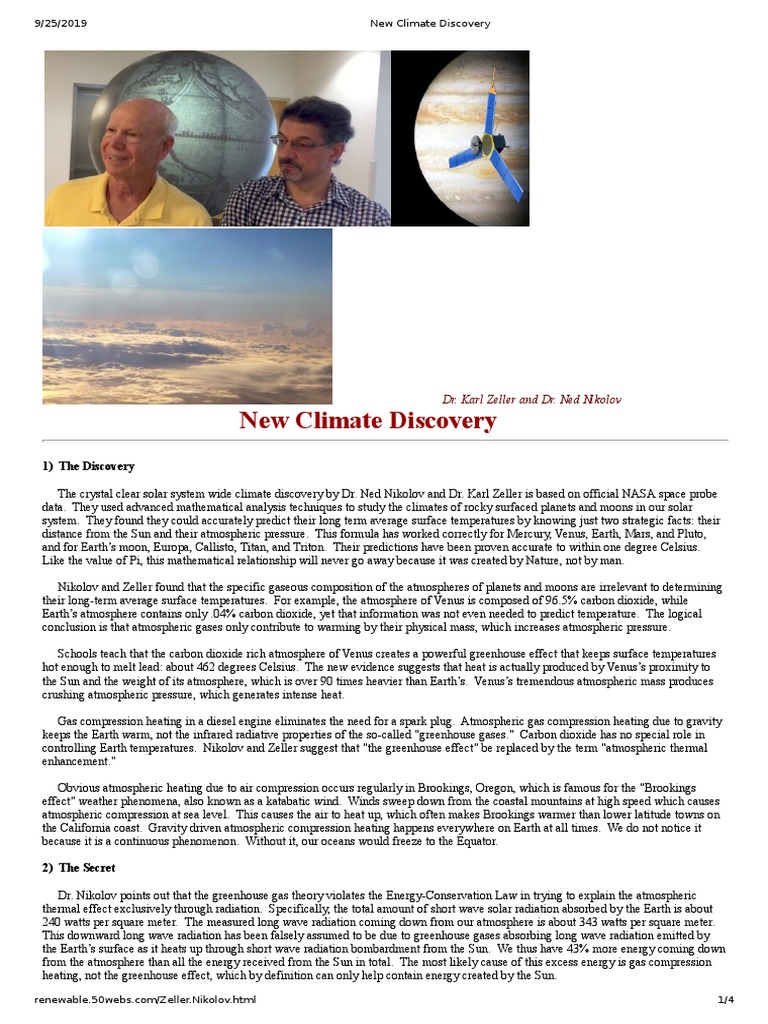 New Climate Discovery | PDF | Greenhouse Effect | Atmosphere Of Earth