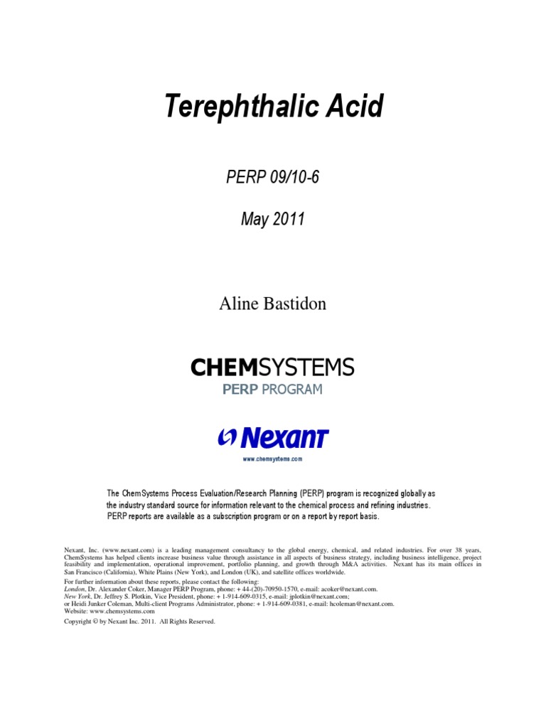 Ácido Tereftalico | PDF | Chemical Process Engineering | Physical Sciences