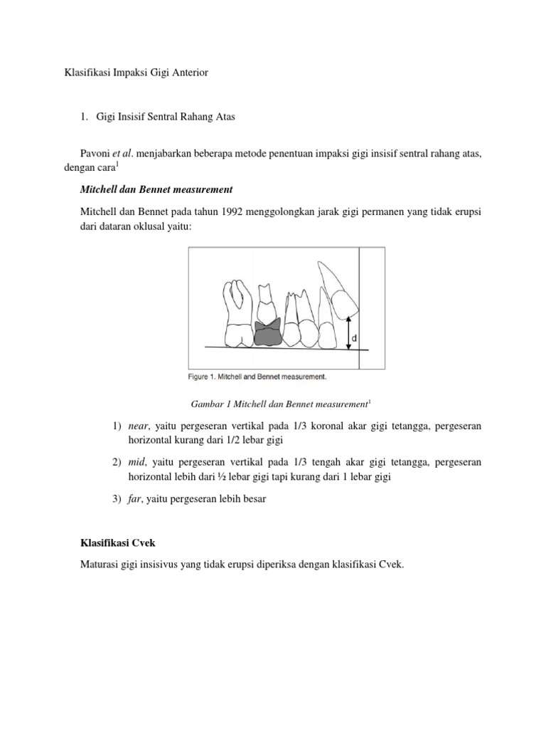 Klasifikasi Impaksi Gigi Anterior | PDF