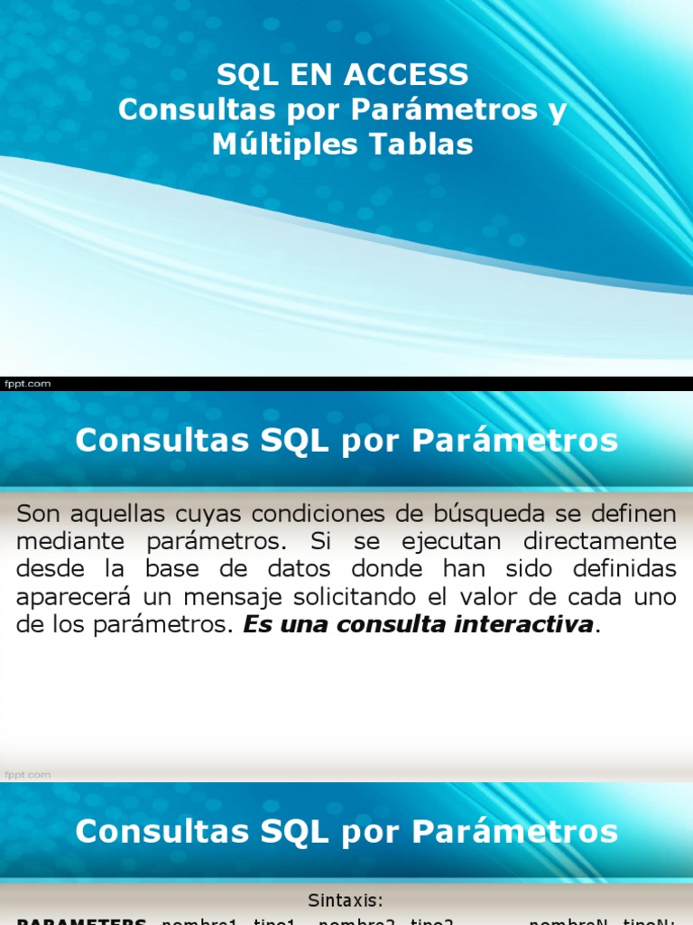 SQL Parametros 3 - Consultas Multitablas | PDF | SQL | Recuperación de información