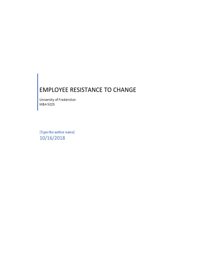 Employee Resistance To Change - Case Study | PDF | Change Management ...