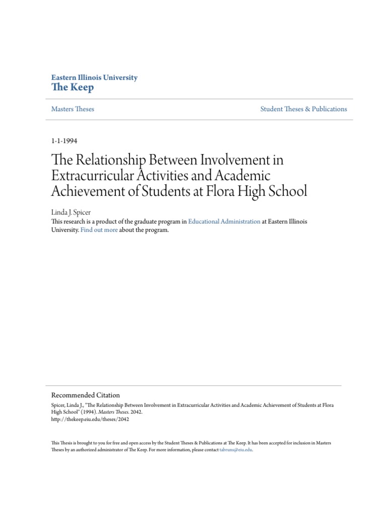 The Relationship Between Involvement in Extracurricular Activities and ...