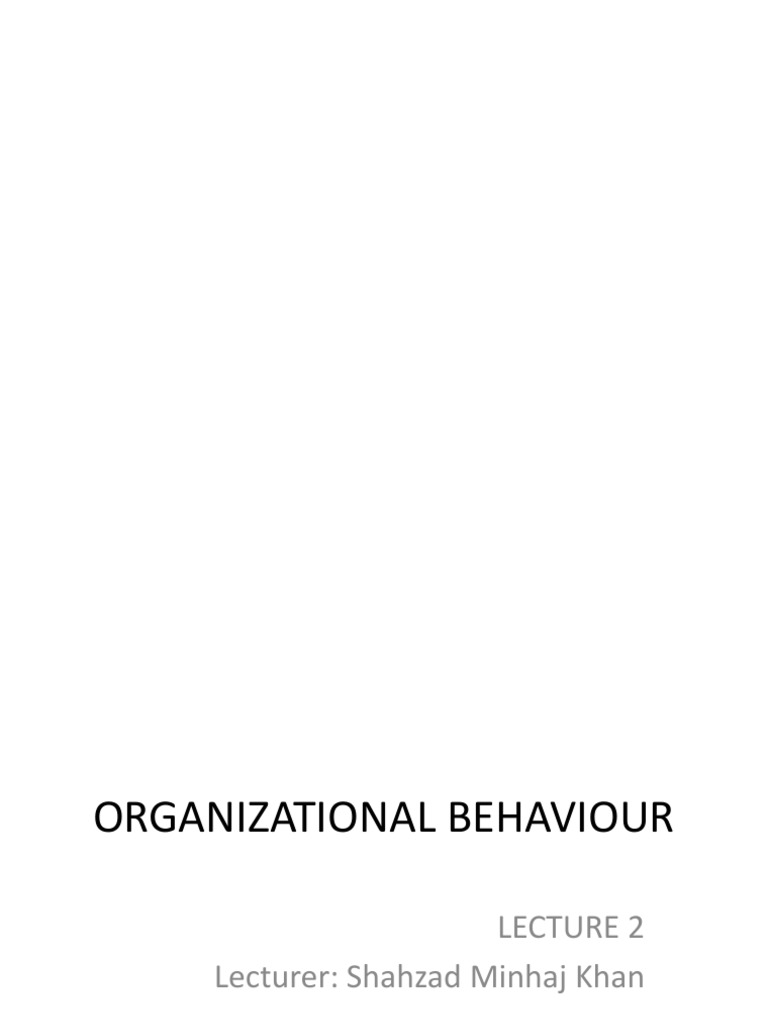Ob Lecture 2 | PDF | Organizational Behavior | Attitude (Psychology)
