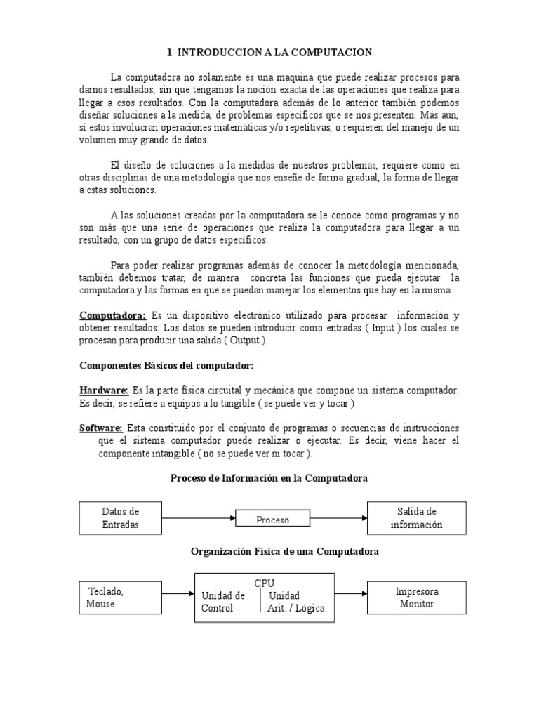 Introduccion A La Computacion 1 | PDF | Periférico | Hardware de la ...