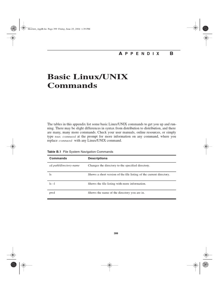 Basic Linux - UNIX Commands PDF | PDF | Directory (Computing ... Basic Linux - UNIX Commands PDF | PDF | Directory (Computing ...