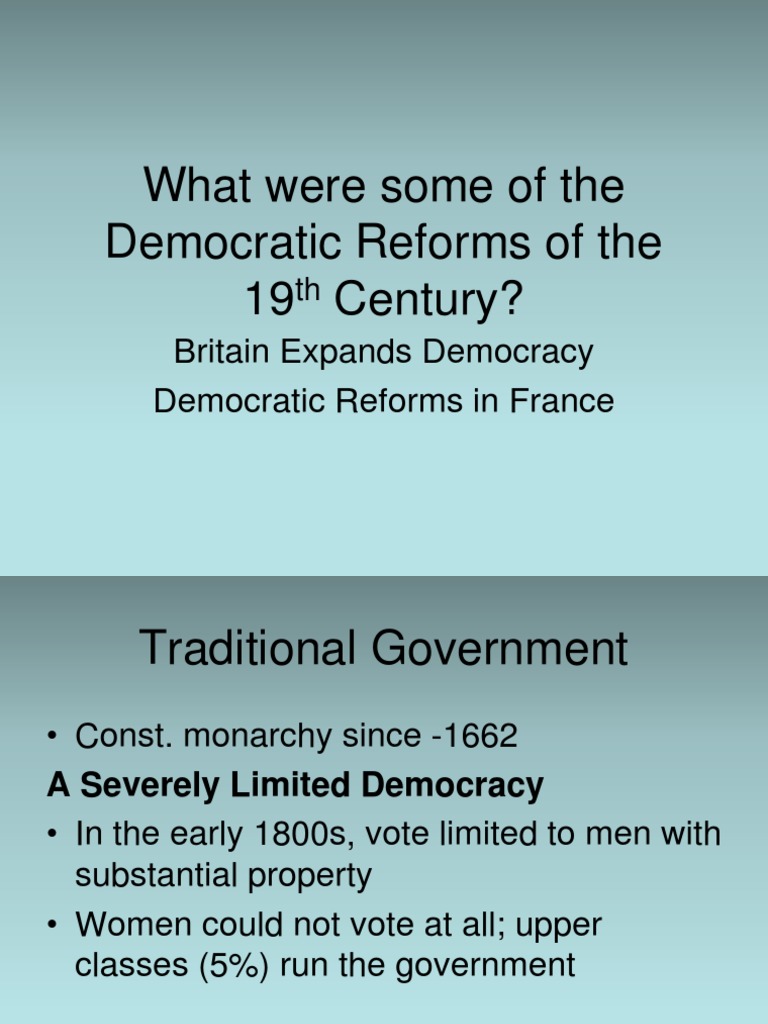 Democratic Reforms of The 19th Century England France | PDF | Travel