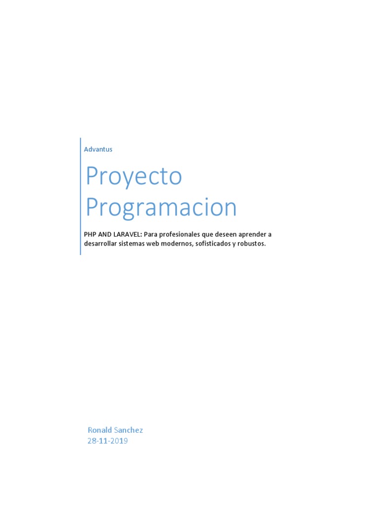 Proyecto Programacion PHP Con Laravel | PDF | Bootstrap (marco frontal) | Php