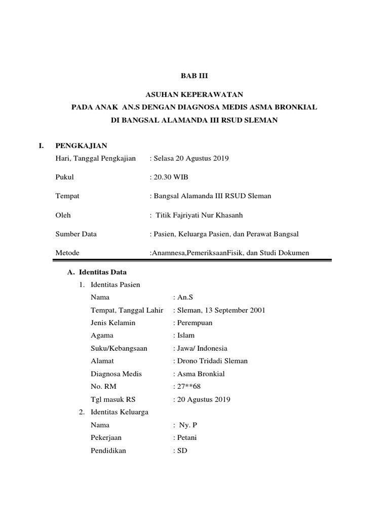 Askep Anak Asma Anyar Fix | PDF