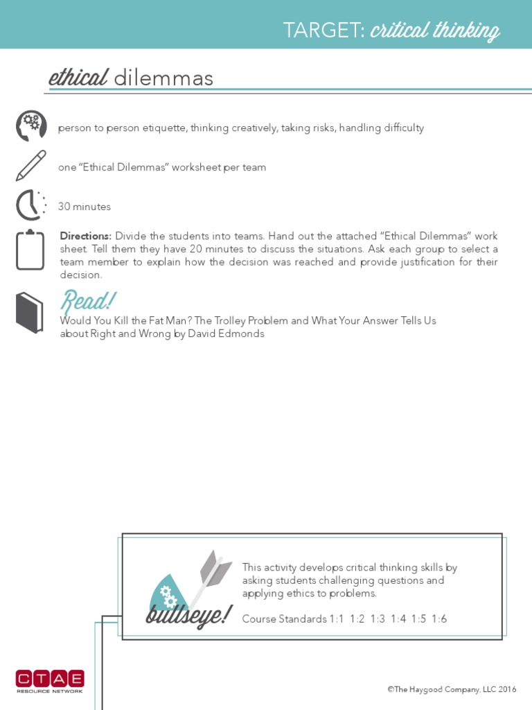 Ethical Dilemmas - Career Development | PDF | Critical Thinking
