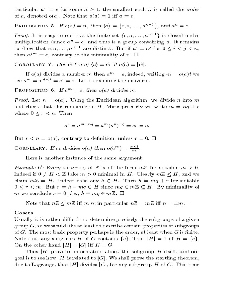 Cosets | PDF | Group Theory | Abstract Algebra