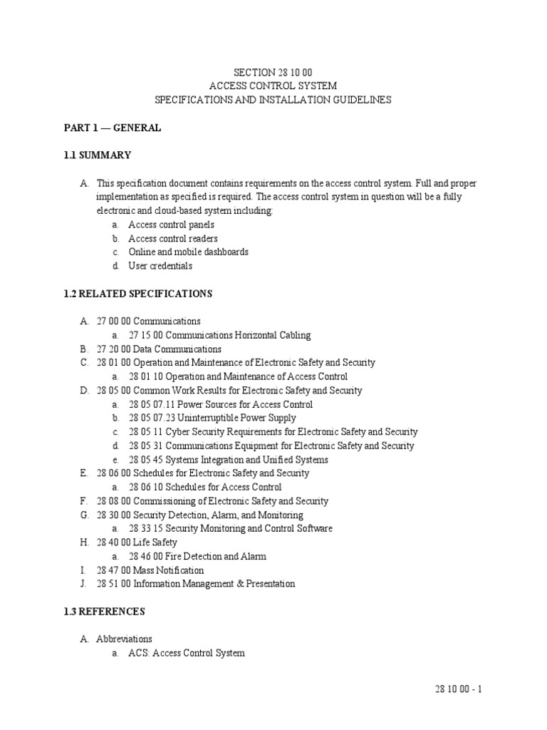 Access Control System Installation Guide | PDF | Access Control ...